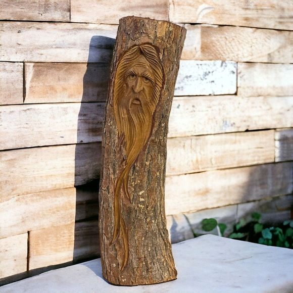 Dave Maggard | Art | Vtg Dave Maggard 983 Woodspirit Rustic Carved Tree ...